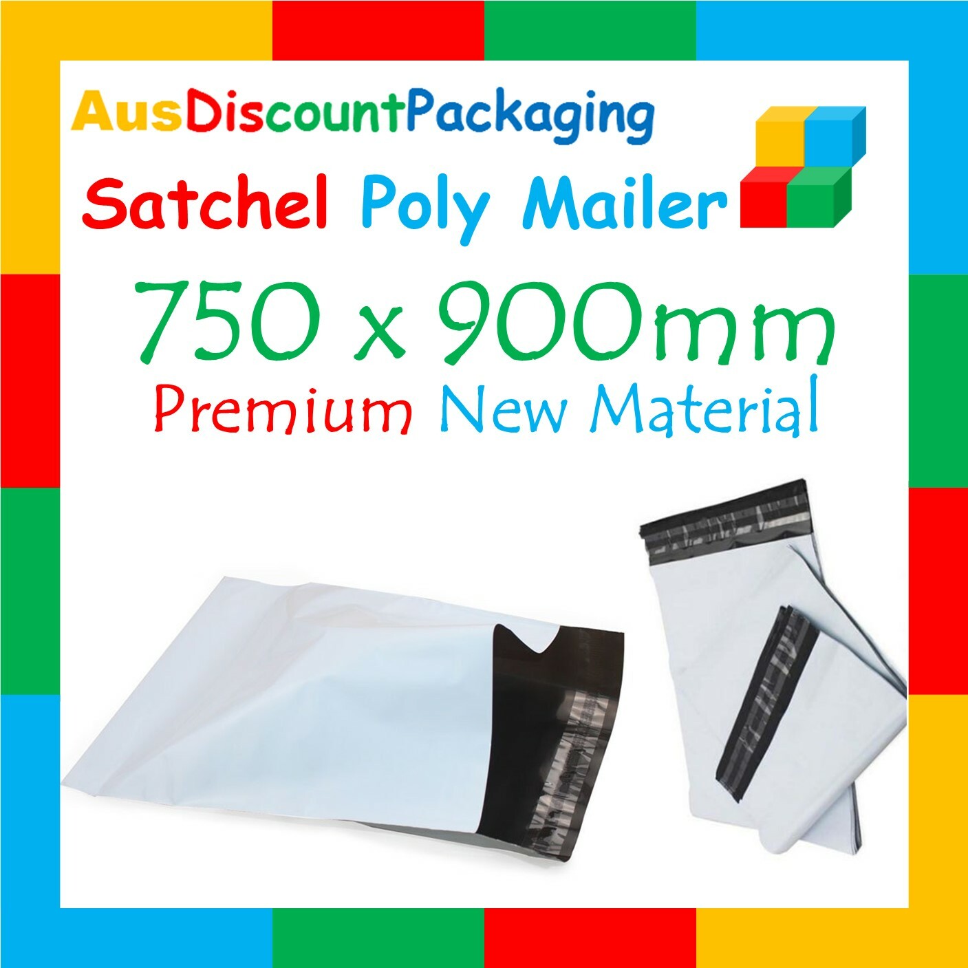 10 x (750 x 900mm) Quality Plastic Poly Mailer Courier Satchel Shipping ...