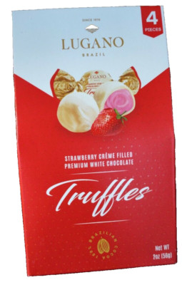 Lugano Brazil Strawberry Creme Filled Truffles 2oz-New(See Below)-SHIPS ...