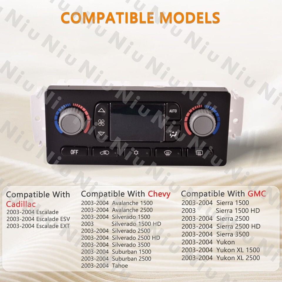 AC Heater Climate Control For 2003-2004 Chevy Silverado GMC Sierra 1500 ...