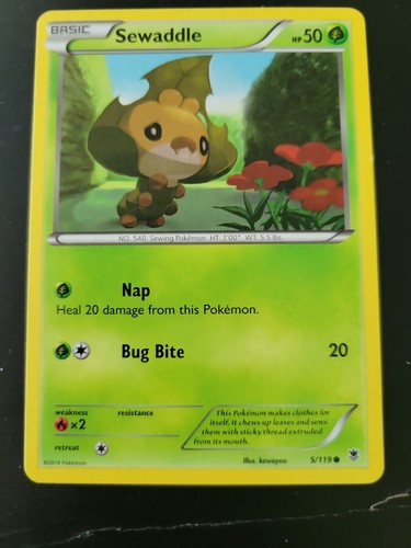Pokemon TCG Card 2014 XY Phantom Forces - Sewaddle 5/119 | eBay