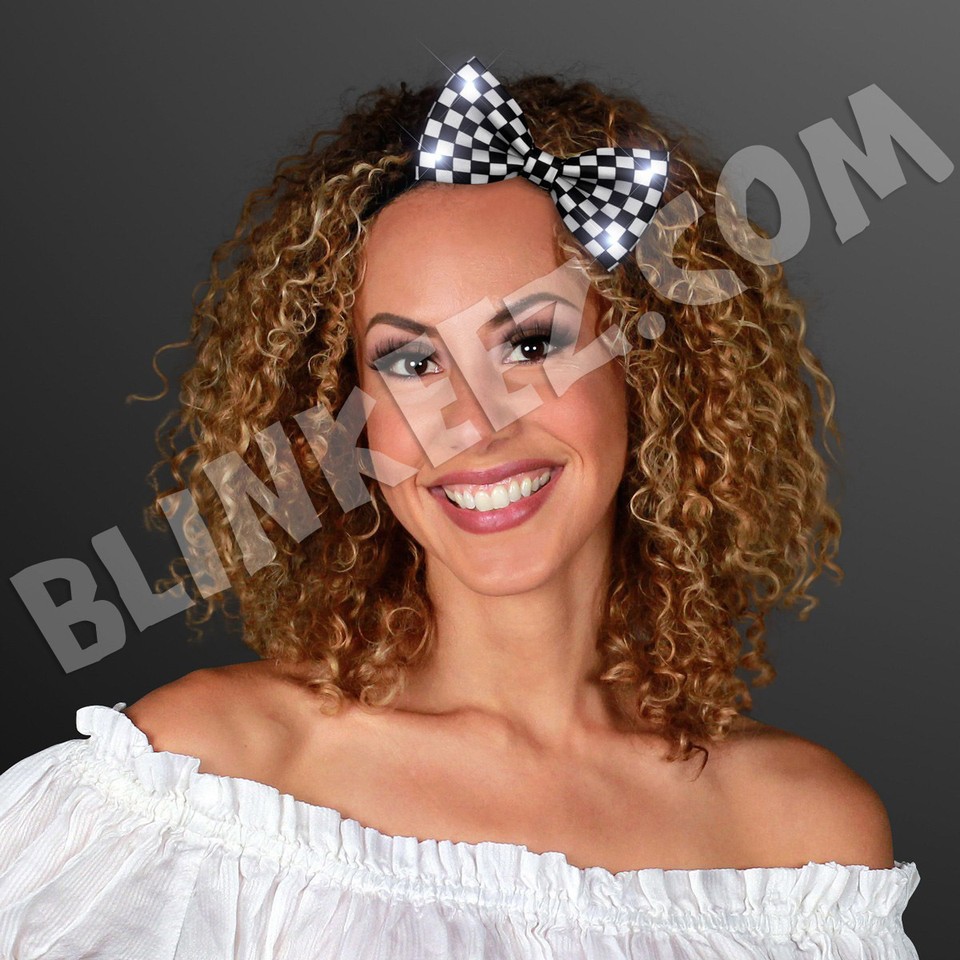 LED Light Up Blinking Flashing Fun Bow Tie Black, Red, Green, MardiGras ...