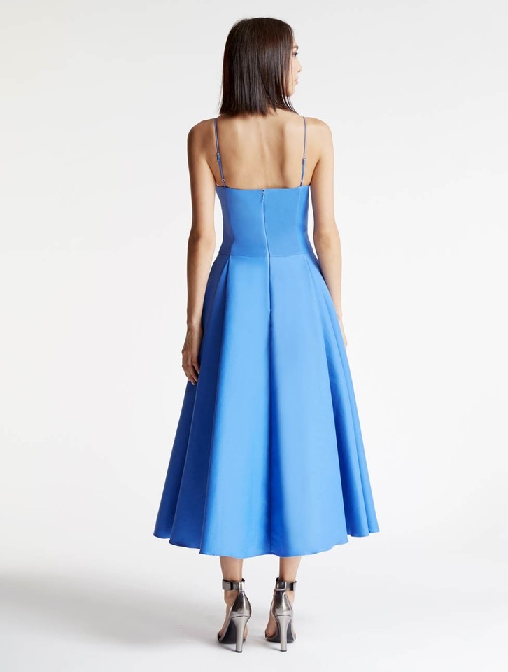 ORIGINAL HALSTON HERITAGE | Blue Silk Faille Hi-Lo Dress | Size 6 ...