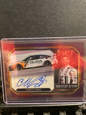 Corey LaJoie 2024 Select Trackside Action Signature / Auto Purple Prizm ...