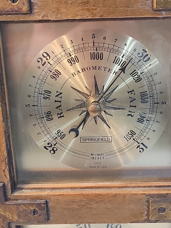 Vintage Springfield Weather Station Barometer Thermometer Humidity USA ...