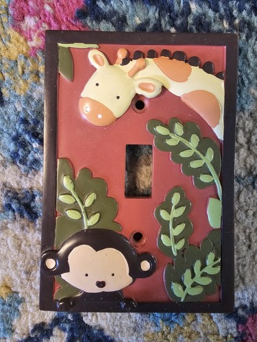 Kids Line 2011 Giraffe Monkey nursery light switch cover plate No ...