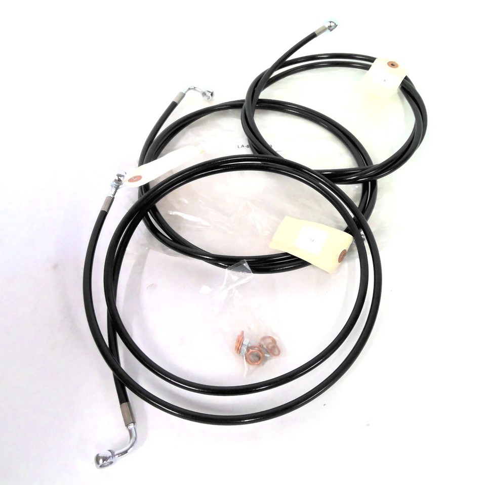 LA Choppers '15-20 Touring Black Braided Brake Line Kit 18"-20" Bars LA ...