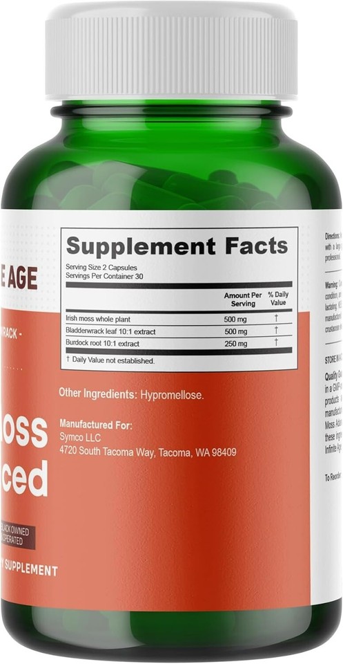 INFINITE AGE 1250mg Sea Moss Advanced Superfood, High-Potency, Vegan ...