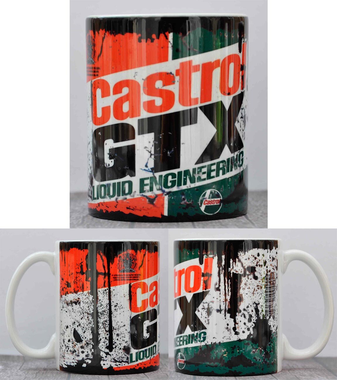 Set Of 2 Retro Mugs Duckhams & Castrol GTX Oil Can Mugs Car Motorcycle ...