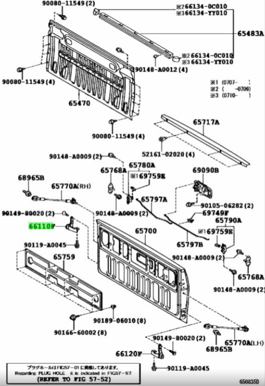 2007-2013 Toyota GENUINE OEM Tundra Rear RT & LT Tailgate Hinges Set ...