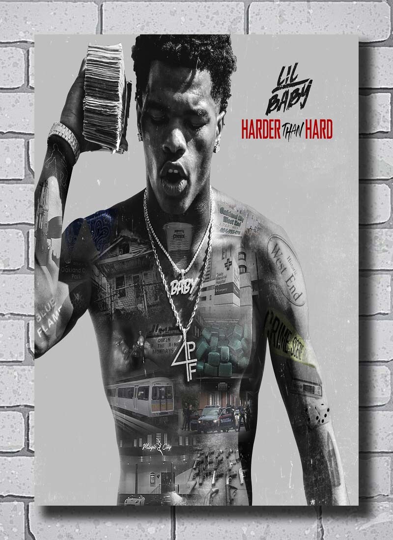 X-703 Lil Baby Harder Than Hard Rap Artist Music 2020 Fabric Poster 40 ...