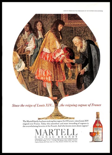 1965 Martell Cognac Brandy Drink Vintage PRINT AD France Louis XIV ...