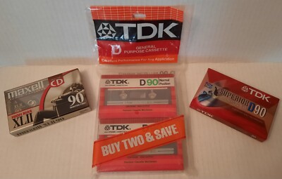 Vintage TDK & Maxell Blank Cassette Tapes D90 NEW SEALED | eBay