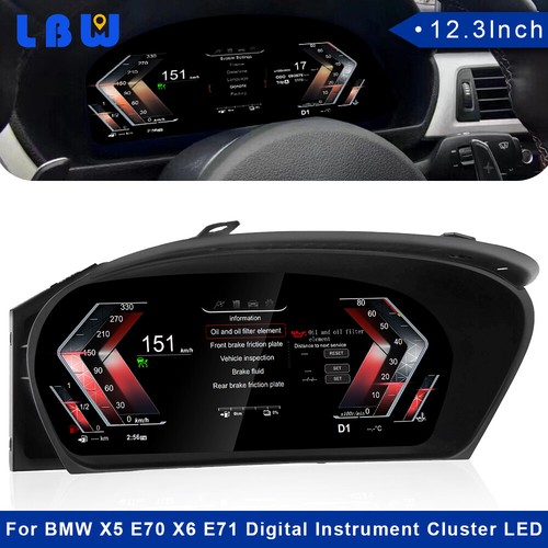 12.3inch Screen LCD Instrument Digital Display Cluster For BMW X5 E70 ...