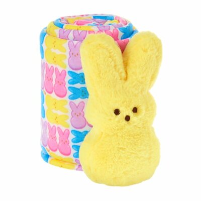 Peeps Easter 8" Yellow Bunny Plush & Blanket Throw Set ~ NWT | eBay