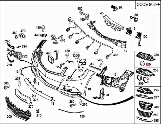 for MERCEDES Genuine Fog Light Trim Right 2048851874 for sale online | eBay
