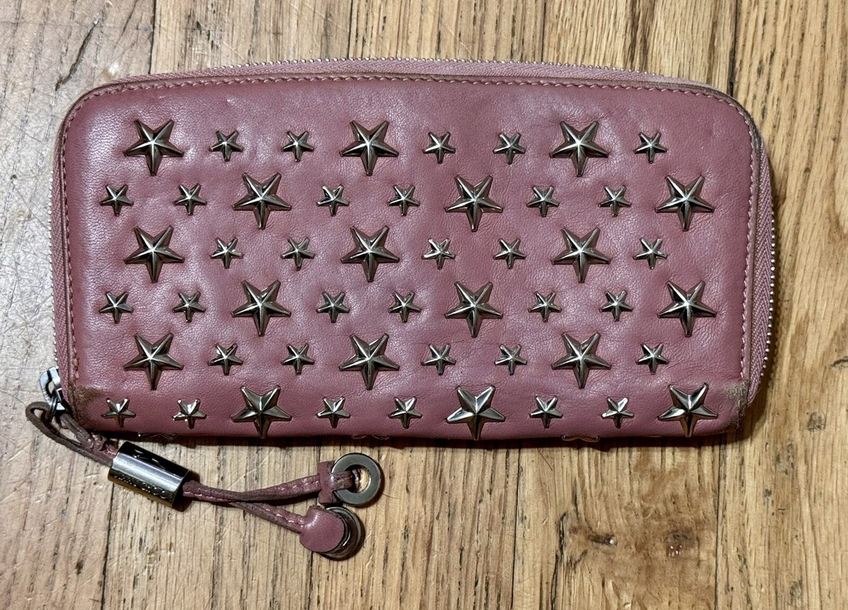 Jimmy Choo Star studs Zip Around Long Wallet in Mauve W Jimmy Choo Star studs Zip Around Long Wallet in Mauve W