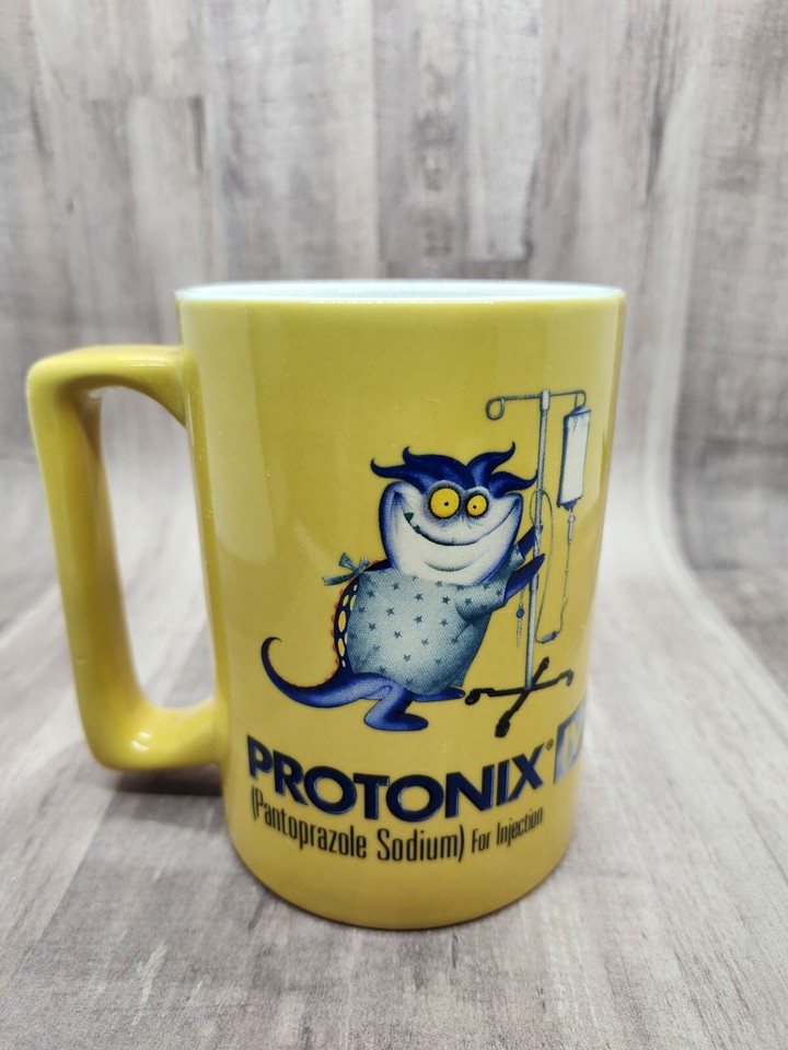 Protonix IV Coffee Cup Mug Heartburn Monsters Collectible Drug Rep 4.75 ...