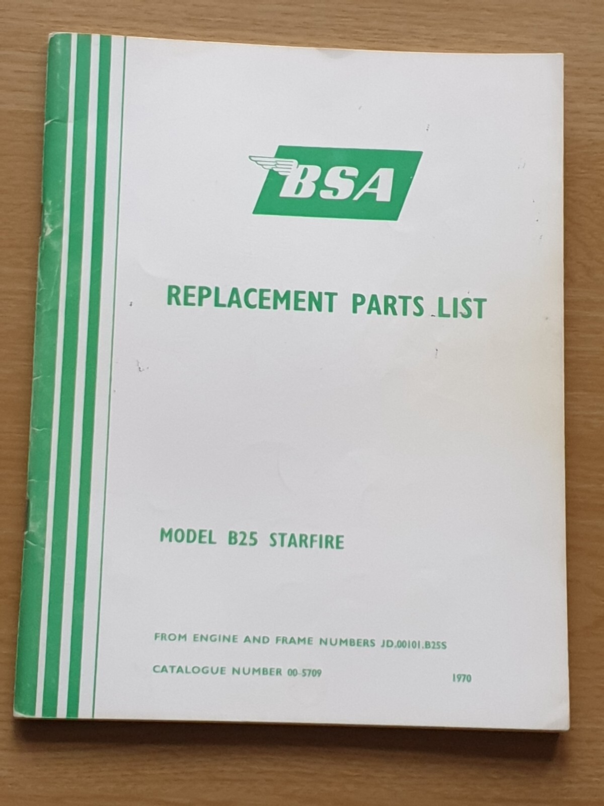 BSA B25 Starfire Replacement Parts Lists 1969 and 1970 model years ...