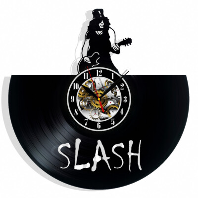 Slash Vinyl Wall Clock Gift Birthday Holiday Art Home Room Decor Desing ...