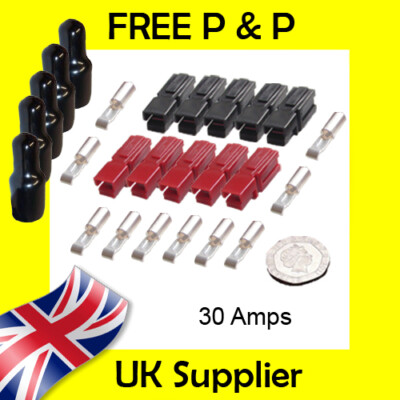 10 X Connector Compatible with Anderson Powerpole + Waterproof Covers ...