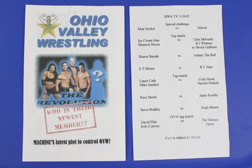 2002 OVW Ohio Valley Wrestling Program The Revolution Randy Orton ...