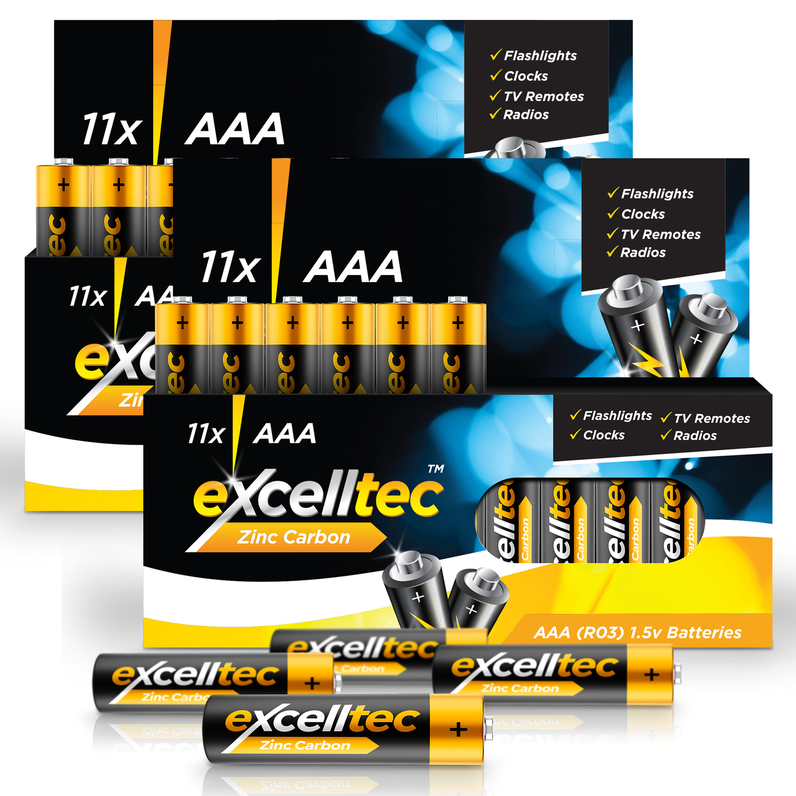 22 Excelltec AA AAA Batteries | 1000mAh 1.5v Heavy Duty Battery Long ...