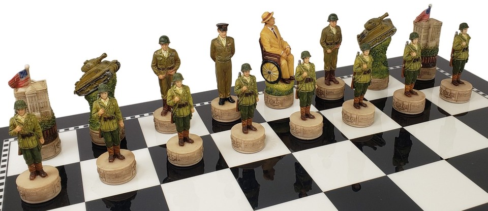 World War 2 US vs GERMANY Set Chess Men Pieces WW2 - NO BOARD | eBay