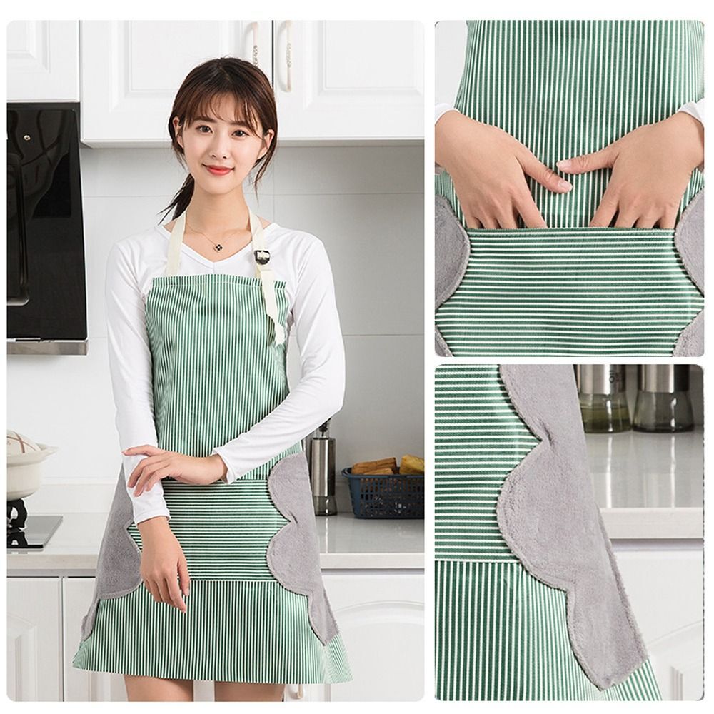 Waterproof Restaurant Aprons Wipeable Hand BBQ Apron Work Clothes ...