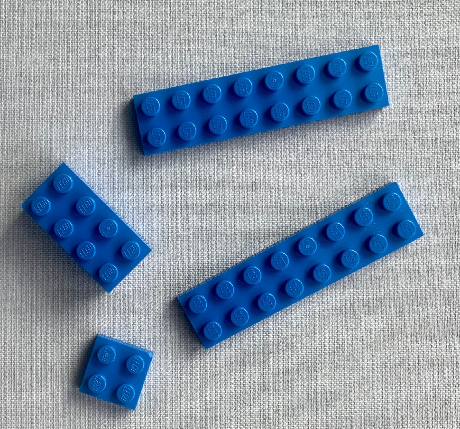MIXED LOT OF 4 LEGO BRICKS & PLATES BLUE 2x4 BRICK & 2x2 & 2x8 PLATES ...