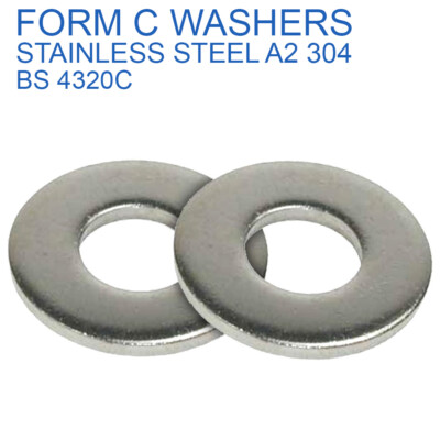 M4 M5 M6 M8 M10 M12 M16 M20 FORM C WASHERS FLAT WIDE WASHER A2 ...