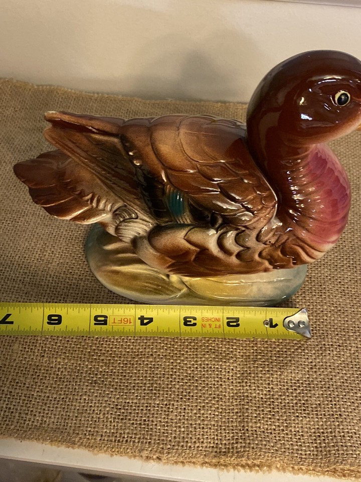 Vintage Ceramic Painted Mallard Duck Drake Figurine Farmhouse Hunter ...