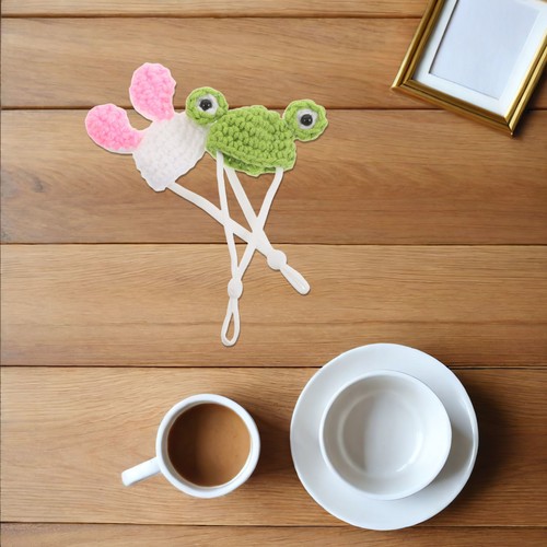 2 PCS Hand Knitted Hat Chicken Cartoon Headwear for Small Animal Bunny ...