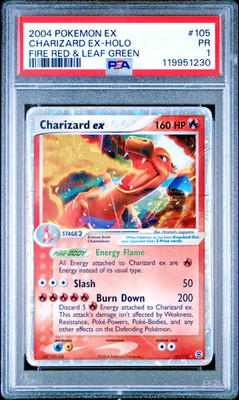 PSA 1 2004 Pokemon EX Fire Red & Leaf Green Charizard EX Holo Foil 105/ ...