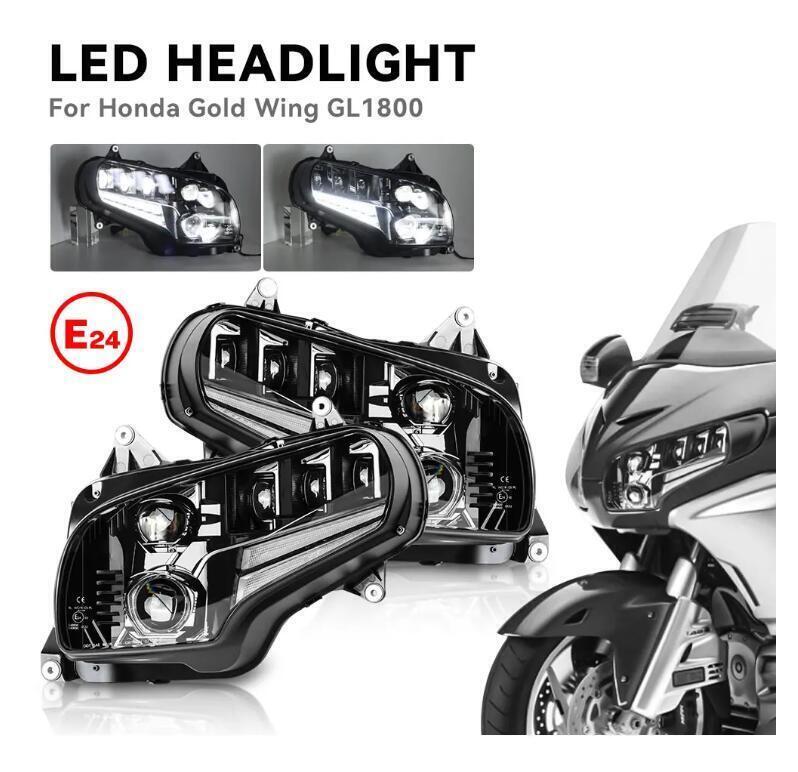DOT LED Headlights W/DRL Lamps For Honda Goldwing GL1800 2001-2017 ...