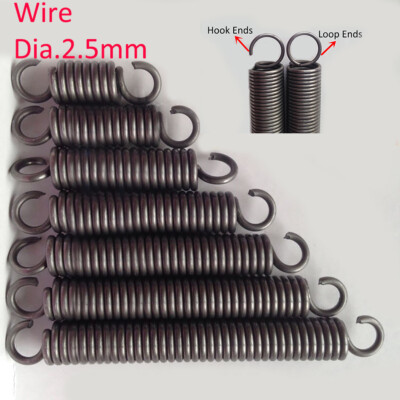 Wire Dia.2.5mm Expansion Extension Tension Spring L: 45mm-500mm Hook ...