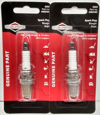 Lot Of 2 Briggs & Stratton 5092 Spark Plug 496018S Genuine Part ...