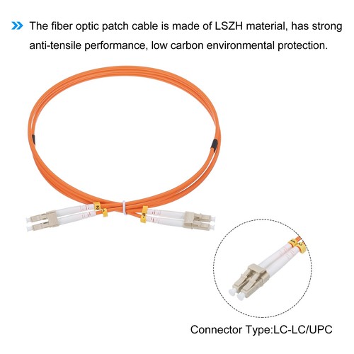 2Pcs 3.3Ft LC-LC/UPC Multimode Duplex Core Cable Fiber Optic Internet ...