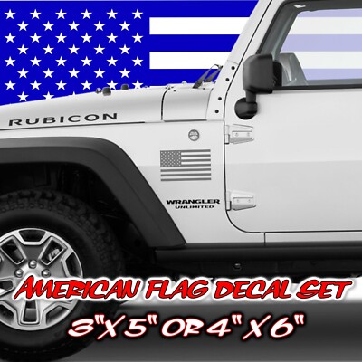 American flag Vinyl decal set of 2 right / left facing vehicle window ...