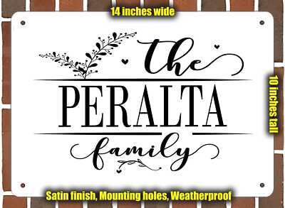Peralta Family Decorative Metal Door or Wall Plaque (Style 2) | eBay