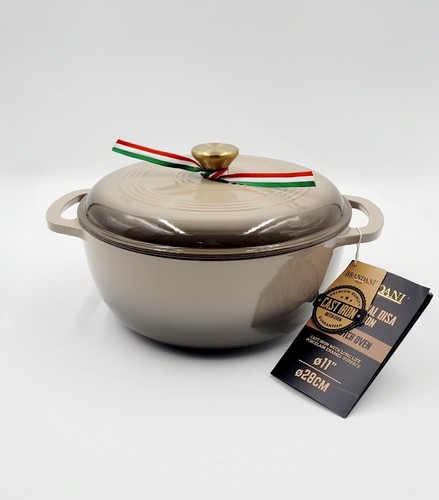 Brandani Italy Traditional Disa Cast Iron Dutch Oven Pot 6qt Brown ...