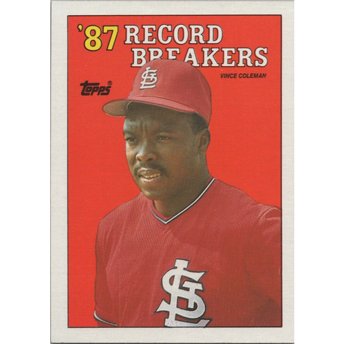 Vince Coleman 1987 Topps '87 Record Breakers Card #1 St. Louis ...