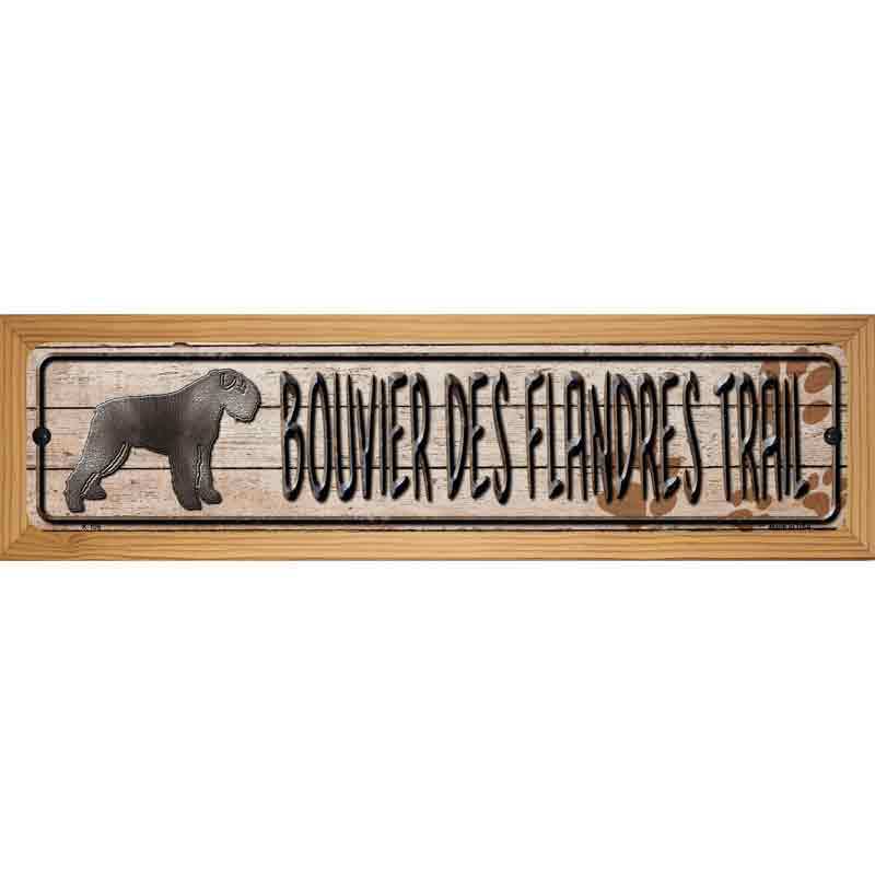 Bouvier Des Flandres Trail Novelty Wood Mounted Metal Small Street Sign ...