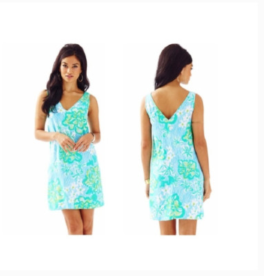Lilly Pulitzer NEW Calissa Wave Rider Lagoon Green Sleeveless Dress ...