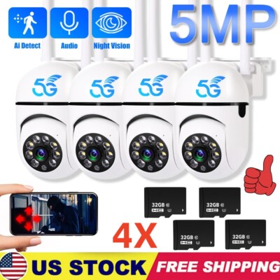 Yi Lot 1080P Wireless Security Camera System Outdoor Home 5G Wifi Night ...