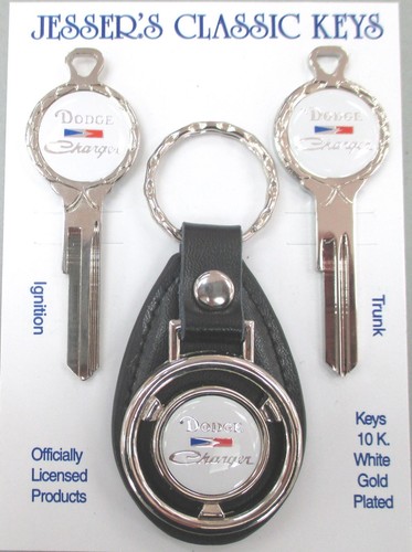 White Dodge CHARGER Deluxe Classic White Gold Keys Set 1970 1971 1972 ...