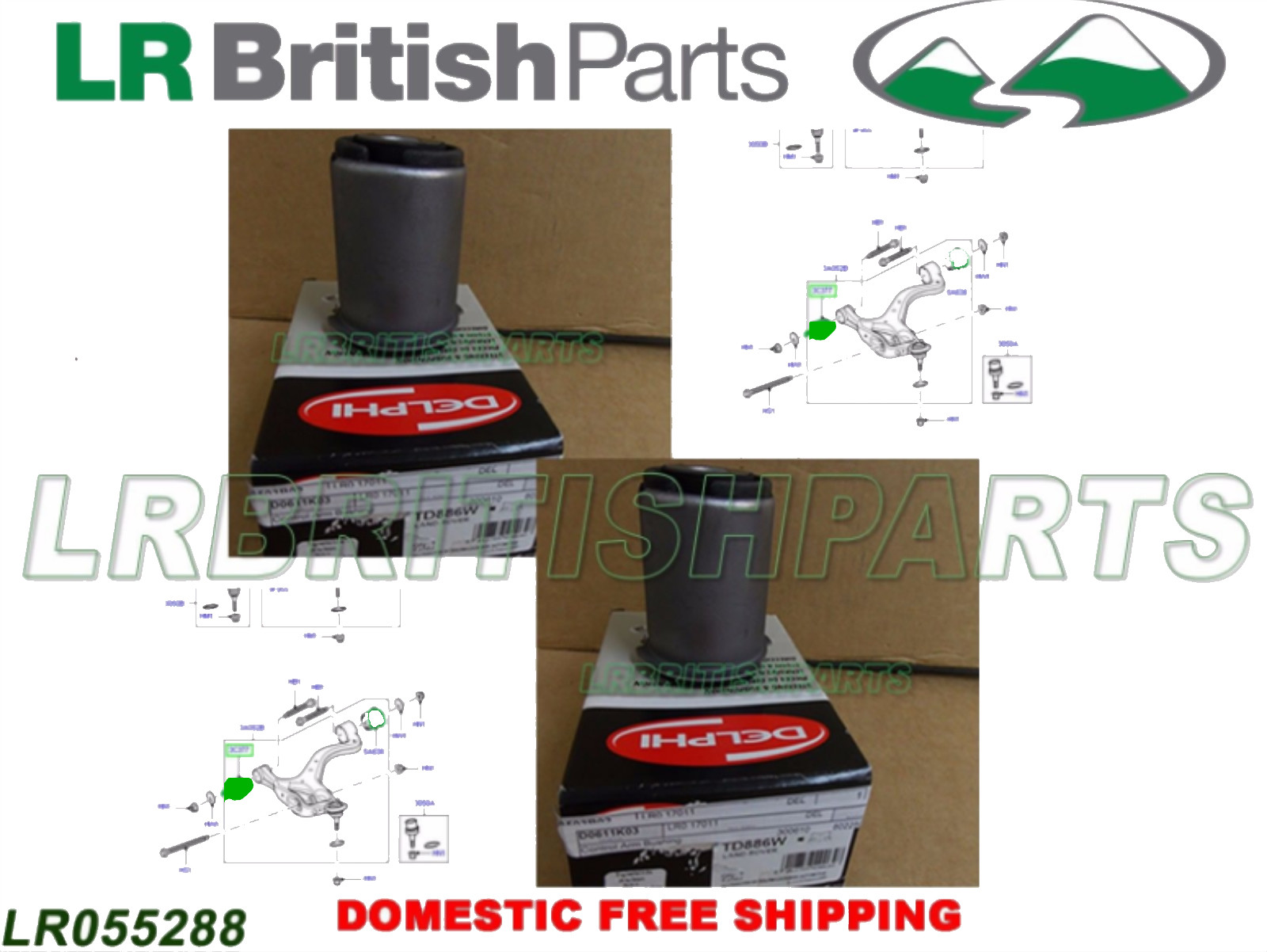 LAND ROVER LOWER FRONT CONTROL ARM BUSHING RANGE SPORT 10-13 SET ...