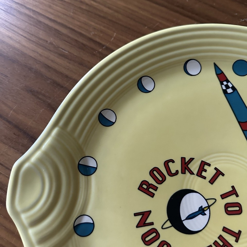 Fiesta Homer Laughlin China Rocket To The Moon Cake Plate Dish AMNH ...