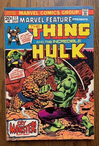 1973 Bronze Age Marvel Feature #11 The Thing & The Incredible Hulk - F ...