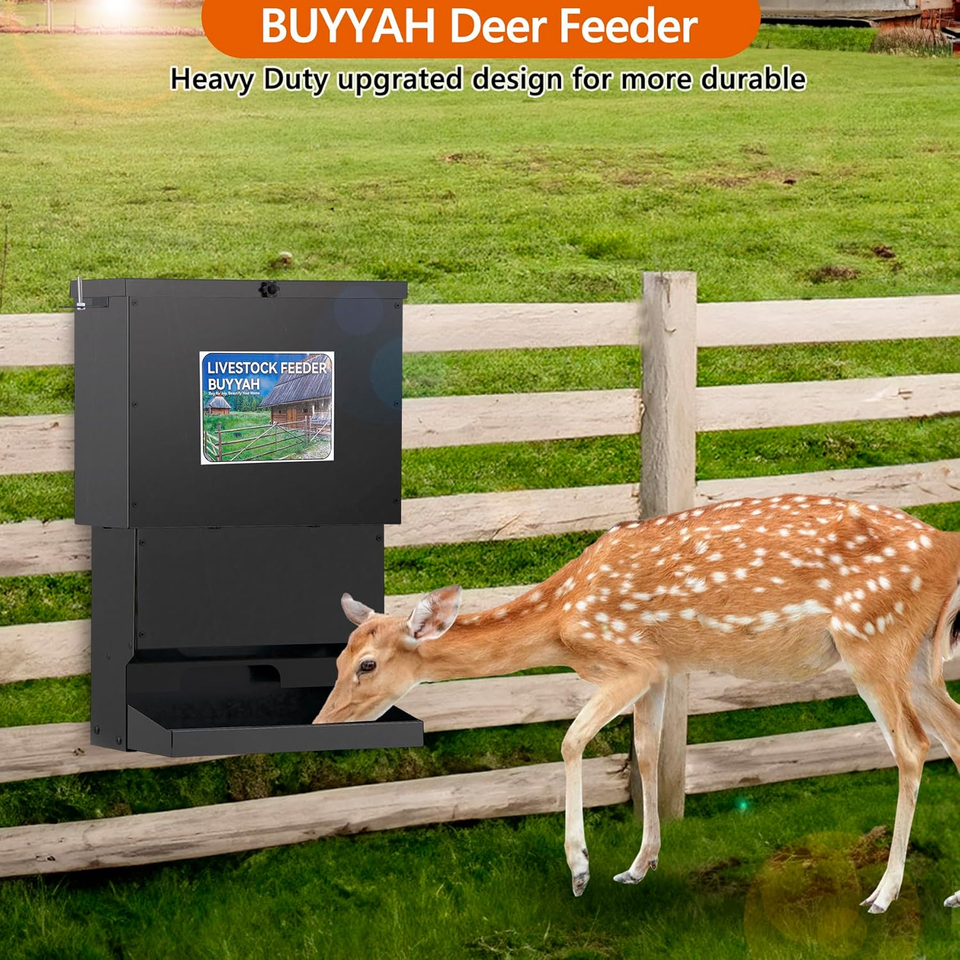 Heavy Duty 50Lbs Deer Feeder - Weatherproof Automatic Protein & Corn ...