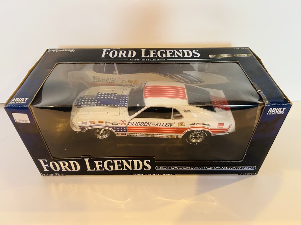 Ford Legends Bob Glidden 1970 Ford Mustang Boss 1/18 Ertl Diecast 1 of ...